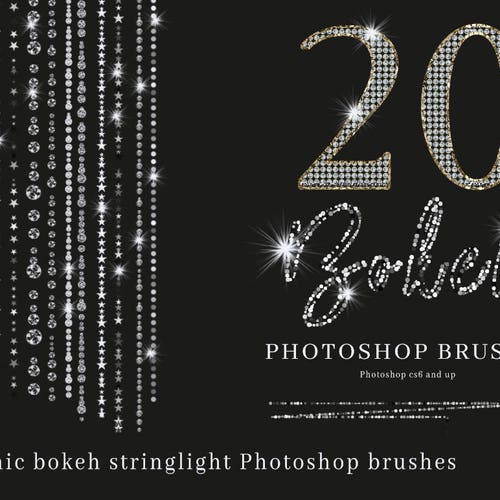 BOKEH String Lights Photoshop Brushes Fairy Lights String - Etsy