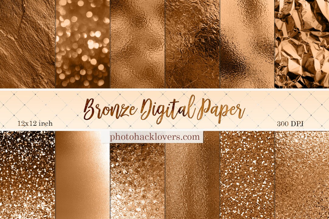 Bronze Metallic Textures Foil Digital Paper Backgrounds Craft Paper - Etsy