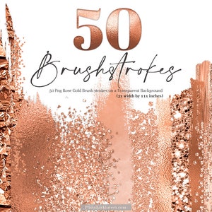 Rose Gold Brush Strokes Clipart, Hand Painted Blush, Watercolor Rose ...