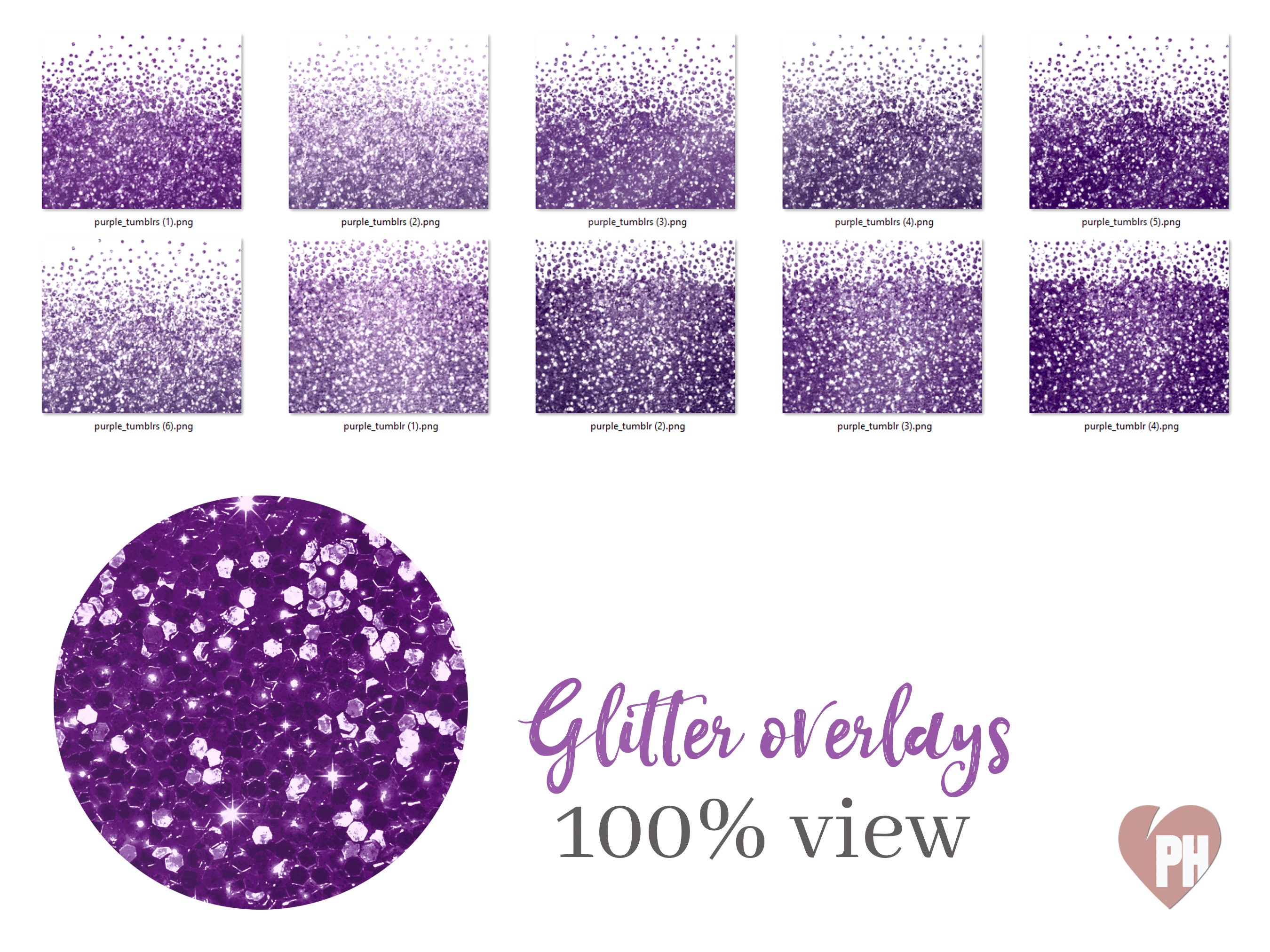 60 Purple Glitter Overlays-purple Glitter Tumbler Wrap - Etsy