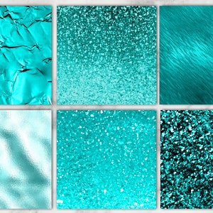 Teal DIGITAL PAPER - Blue Green Digital Paper Pack-turquoise Glitter ...