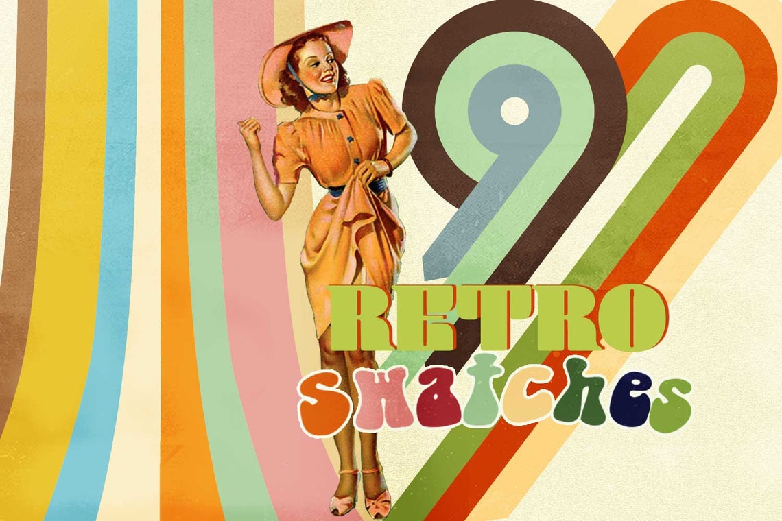 Retro Colorblock Set of 60 Retro Color Swatches These - Etsy