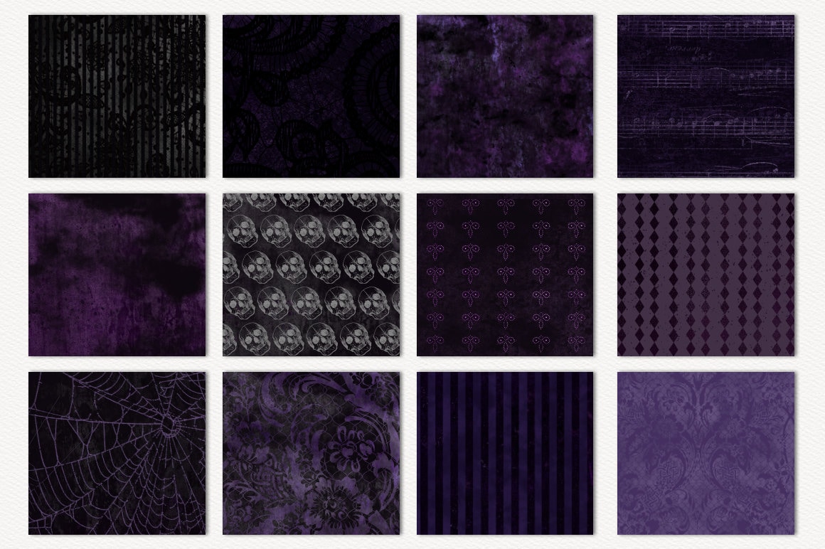 Purple Gothic Digital Paper Purple Halloween Goth Backgrounds - Etsy
