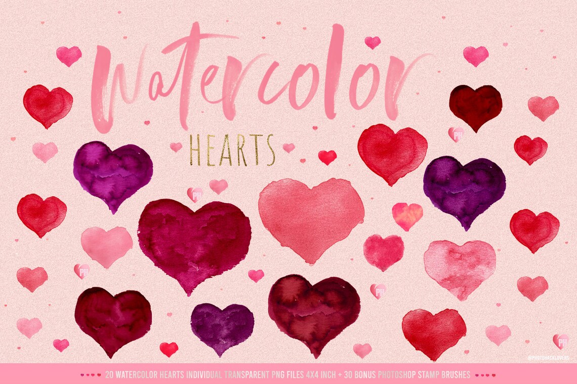 VALENTINE GRAPHICS Bundle Heart PHOTOSHOP Brushes Heart - Etsy
