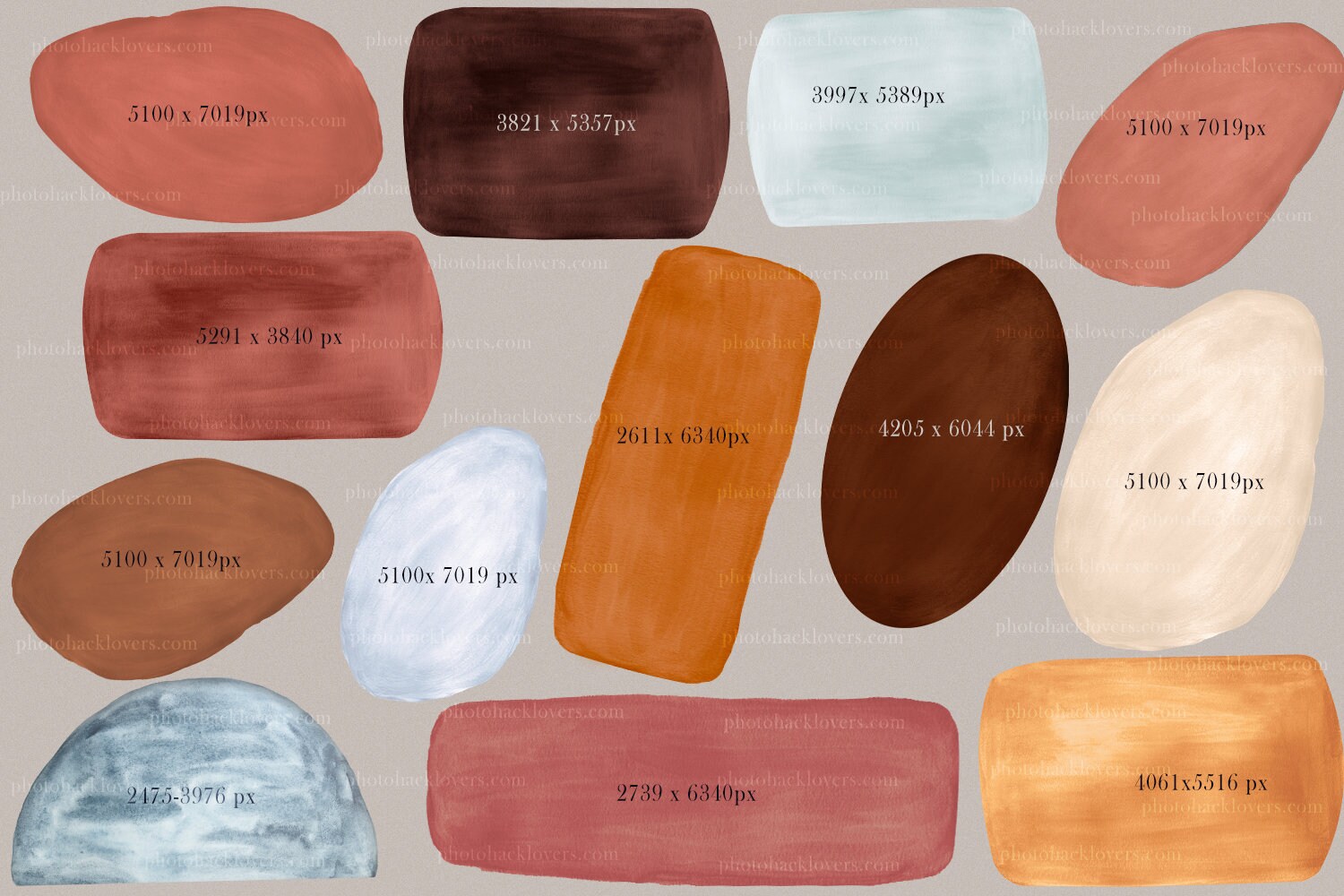 13 WATERCOLOR SHAPES Clipart Vol 2 Abstract Watercolor - Etsy