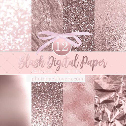 Rose Gold Foil Digital Paper Seamless Textures Blush - Etsy