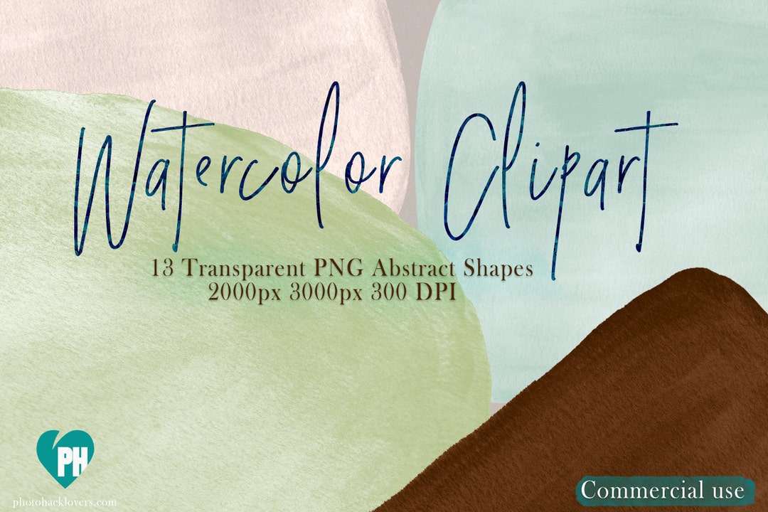 13 WATERCOLOR SHAPES Clipart Vol 3 Abstract Watercolor Clipart ...