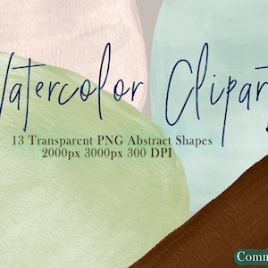 13 WATERCOLOR SHAPES Clipart Vol 3 Abstract Watercolor Clipart ...