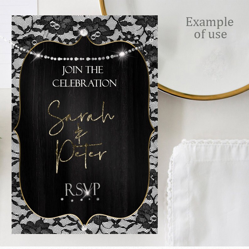 Black Lace DIGITAL PAPER Black and White Digital Paper Wood - Etsy