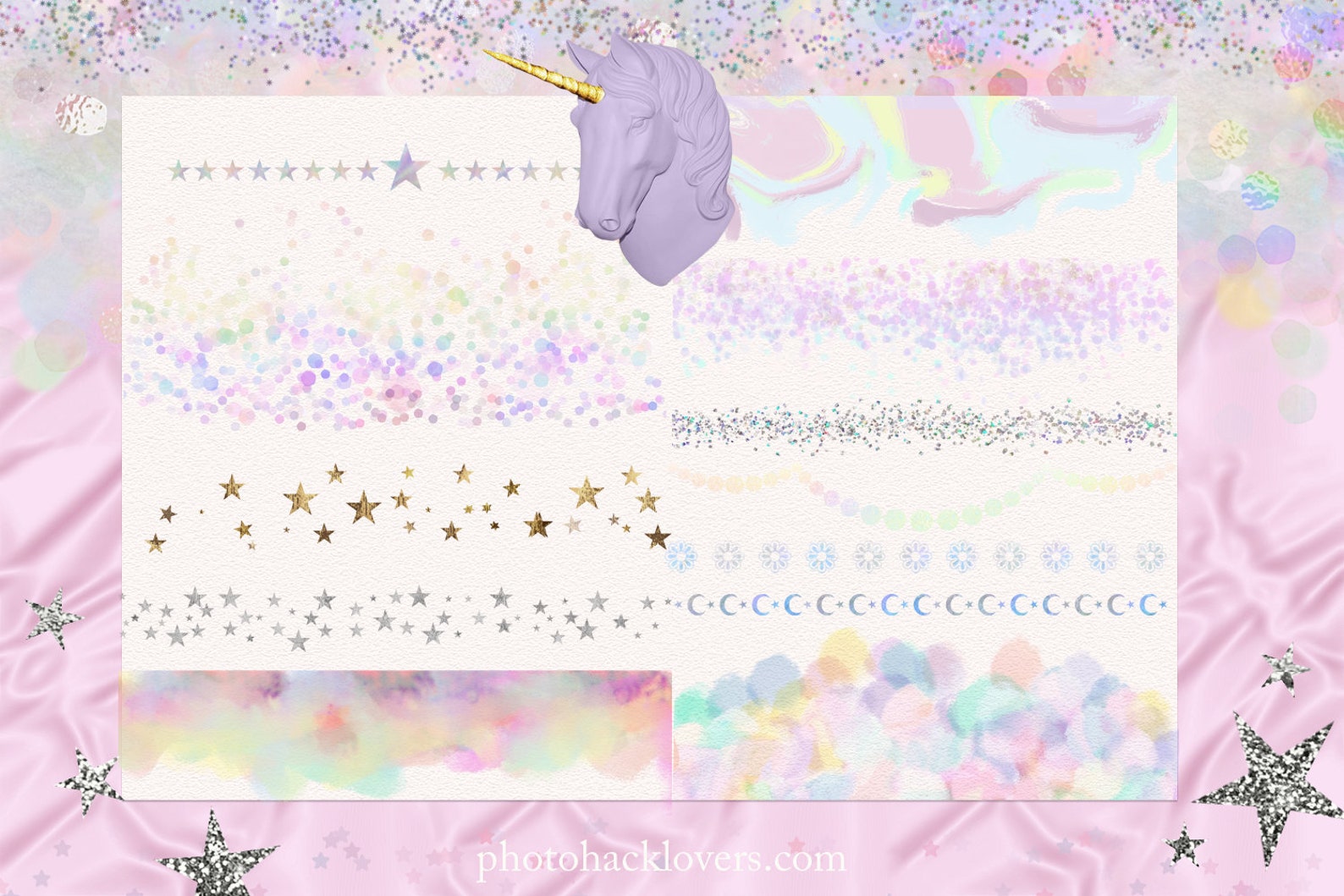 Rainbow Clipart Borders Pastel Unicorn Clipart Sky Cloud | Etsy