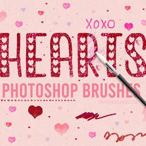 VALENTINE GRAPHICS Bundle- Heart PHOTOSHOP Brushes, Heart Patterns ...