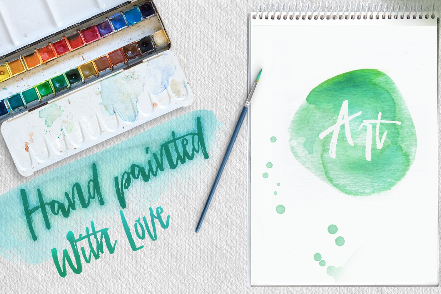 Turquoise Watercolor Clipart Teal Watercolor Clip Art PNG - Etsy