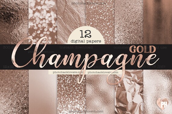 Luxury Champagne Gold Digital Paper Instant Download | Etsy
