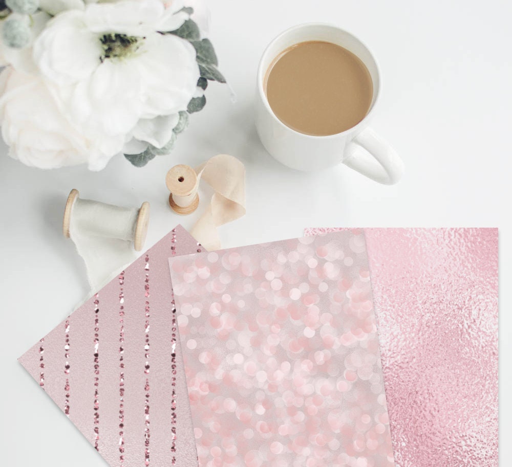 Rose Gold Digital Papers Rose Gold Digital Paper Luxury | Etsy