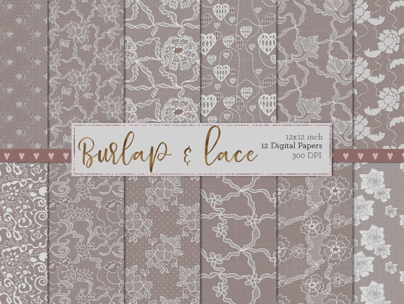 Burlap & Lace Digital Paper Lace Pattern Lace Digital Paper - Etsy