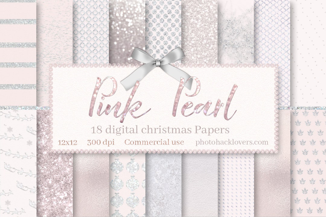 Pastel Christmas Digital Paper, Digital Paper Pack Christmas, Pink ...