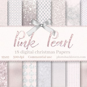 Pastel Christmas Digital Paper, Digital Paper Pack Christmas, Pink ...