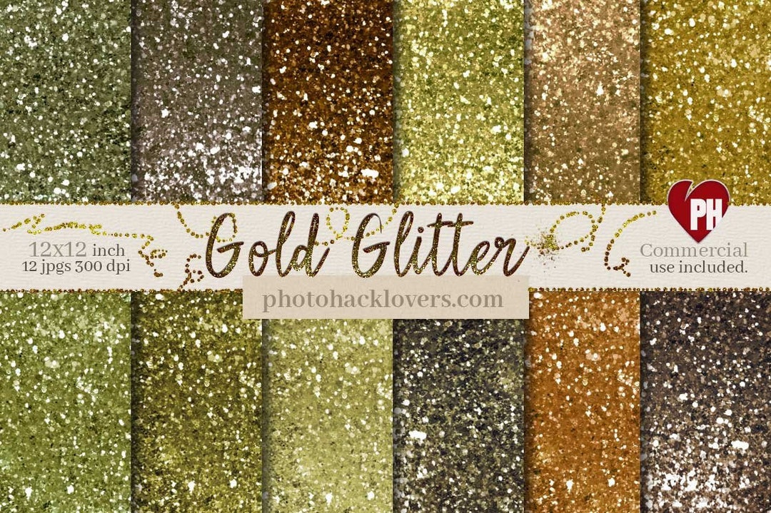 Instant Download Gold Glitter Digital Paper Pack: Glitter - Etsy