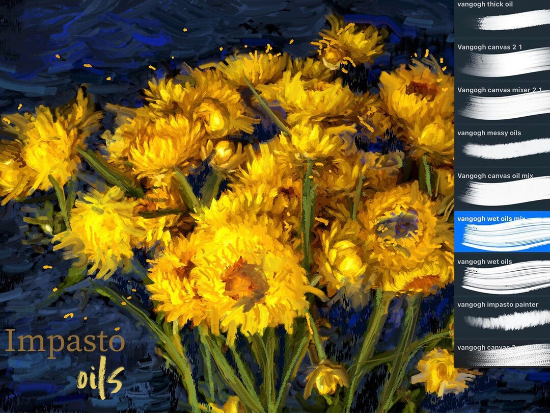 Vincent Van Gogh Procreate brushes 80 Procreate brush set Van Gogh ...