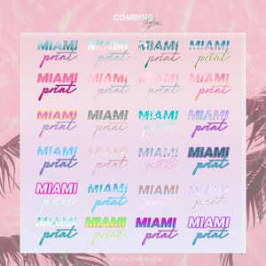 200 Miami Retro Wave Photoshop Styles and Brushes, PSD Instant Download ...