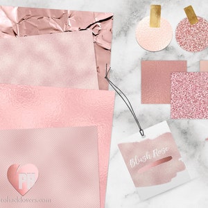 Rose Gold Digital Textures, Blush Seamless Patterns, Commercial Use ...