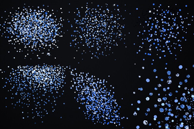 50 Chunky Blue Glitter Overlays Transparent Png Glitter Clip - Etsy
