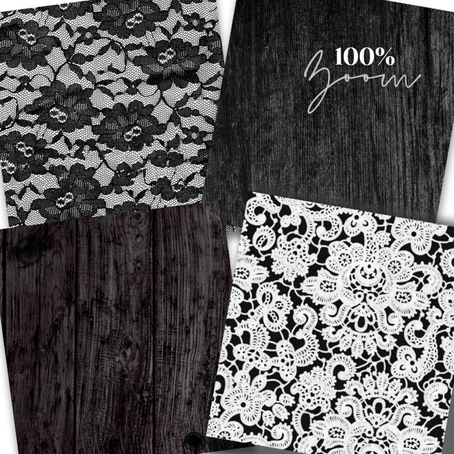 Black Lace DIGITAL PAPER Black and White Digital Paper Wood | Etsy