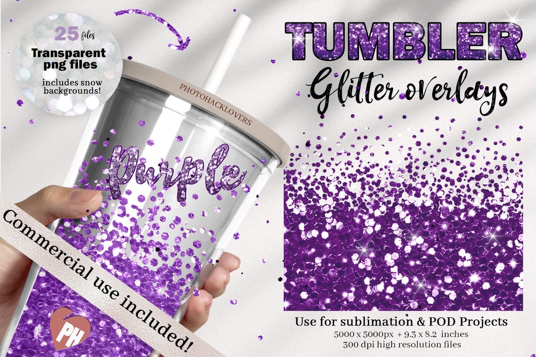 60 Purple Glitter Overlays-purple Glitter Tumbler Wrap- Tumbler ...