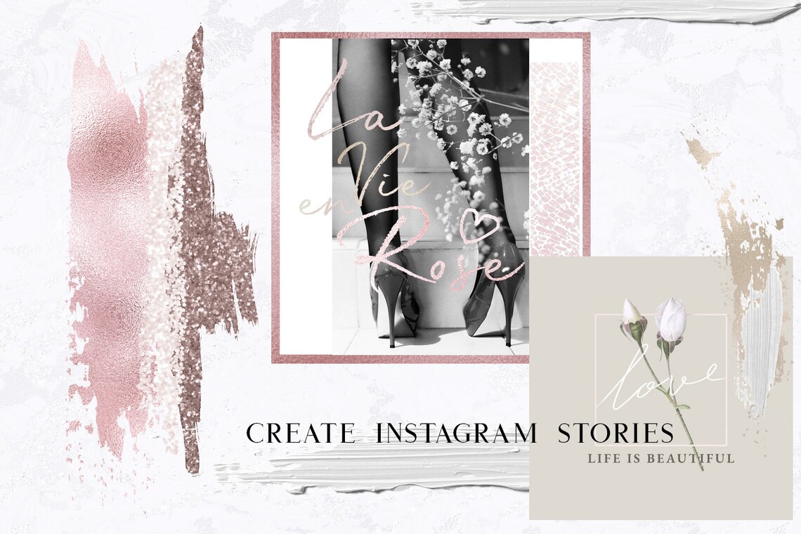 Rose Gold Digital Paper Pink Blush Glitter Digital Papers - Etsy