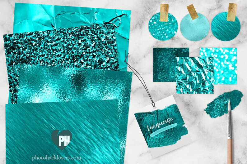 Teal DIGITAL PAPER Blue Green Digital Paper Pack-turquoise - Etsy