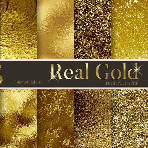Gold Digital Paper Clipart Gold Patterns Gold Texture Gold | Etsy