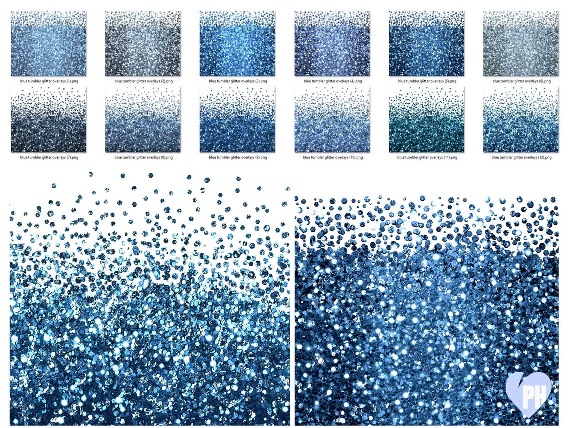 Blue Glitter Tumbler Sublimation Design Glitter Confetti Blue - Etsy