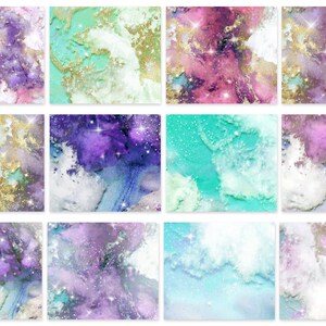 Galaxy Digital Paper, Space Digital Paper, Watercolor Galaxy, Rainbow ...