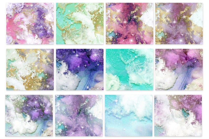 Galaxy Digital Paper Space Digital Paper Watercolor Galaxy | Etsy