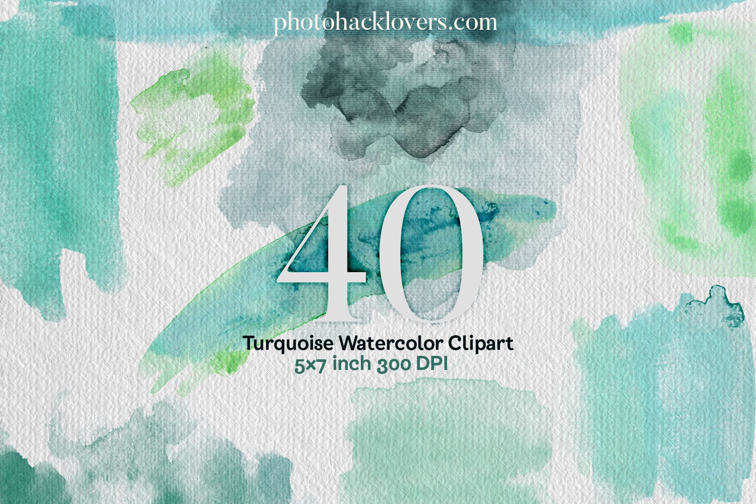 Turquoise Watercolor Clipart Teal Watercolor Clip Art PNG - Etsy