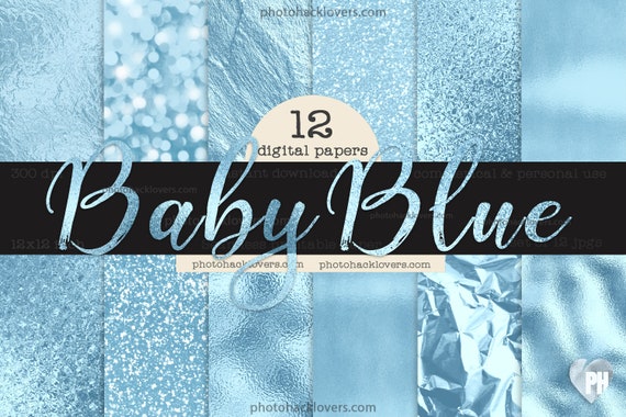 Luxury Baby Blue Digital Paper Instant Download Sparkling | Etsy