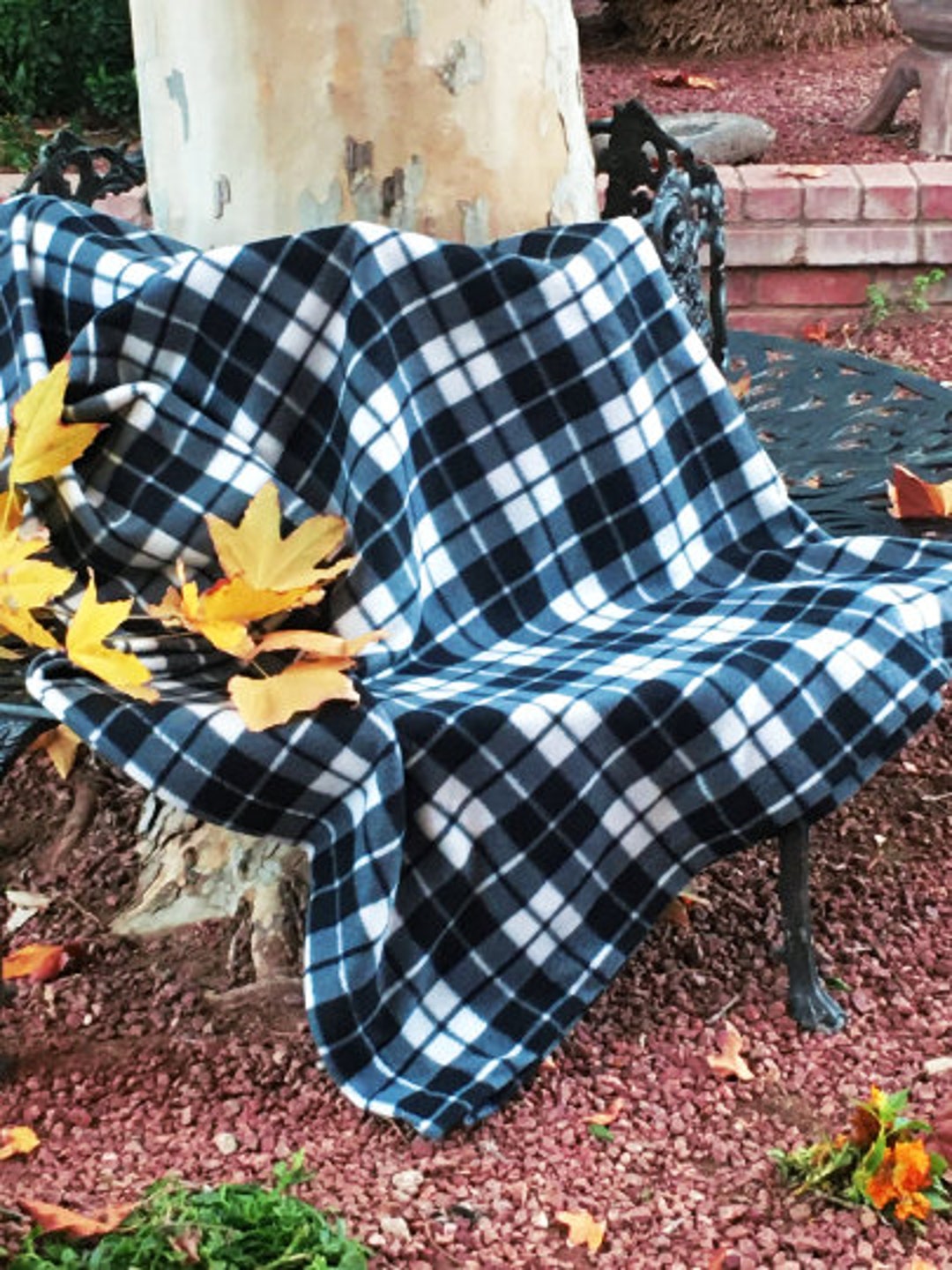 Black, White & Grey Plaid Blanket Throw | Organic Blanket Custom ...