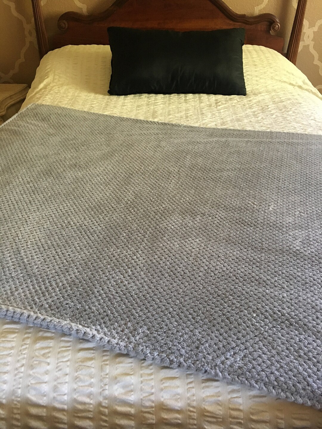 Light Grey Cuddle Fleece Blanket Adult Textured Cozy Blanket Cozy Ultra ...