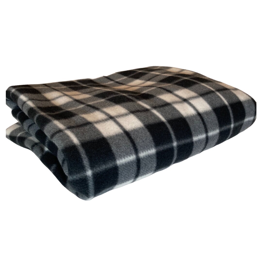 Black White & Grey Plaid Blanket Throw Organic Blanket - Etsy UK