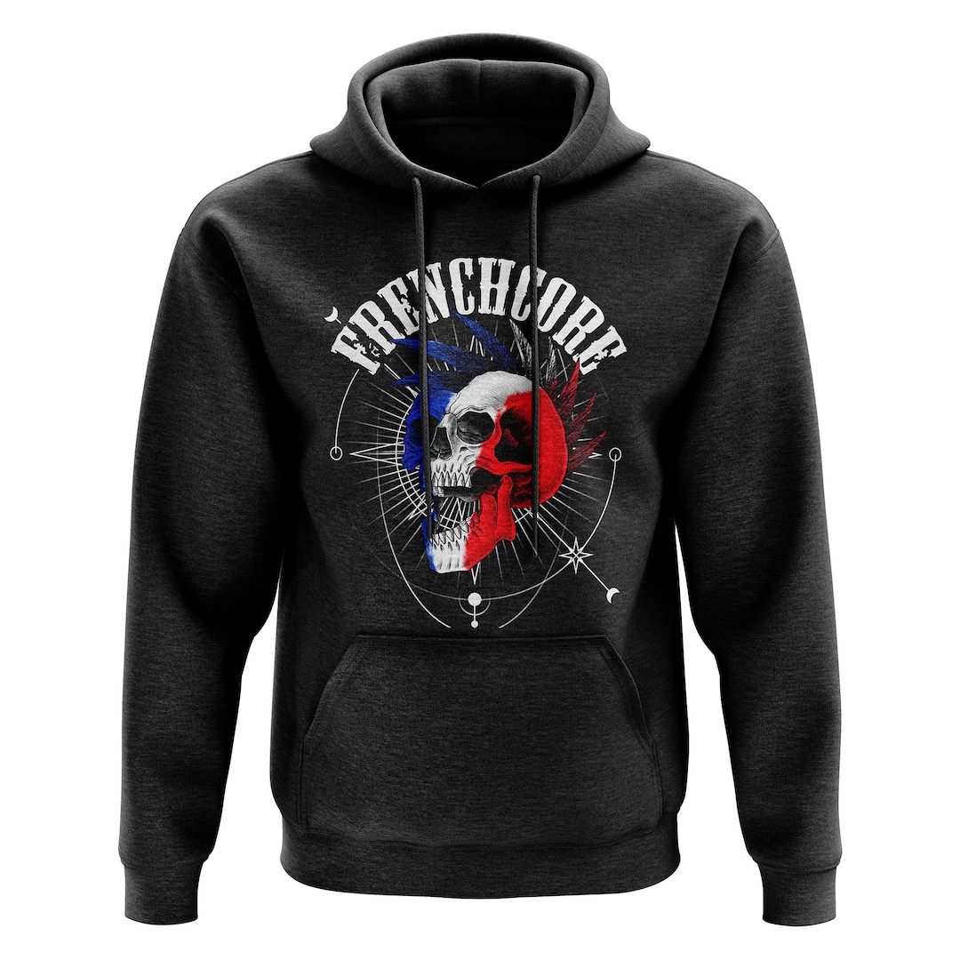 Frenchcore Mohawk Skull Boneheadz Hard Gabber Techno Hoodie #4635 - Etsy