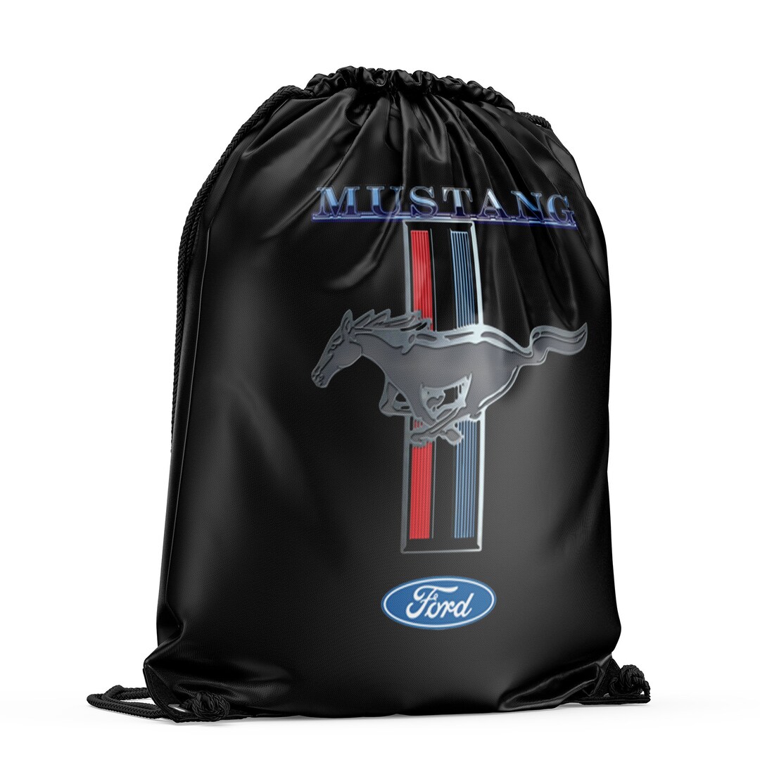 Ford Mustang Vintage Tribar Icon Gymsac/backpack Black With Black ...