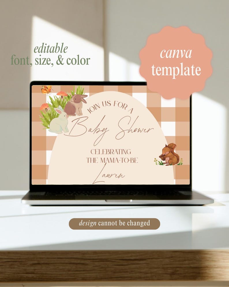 Woodland Baby Shower Invitation Suite: Rustic Forest Animals (editable ...