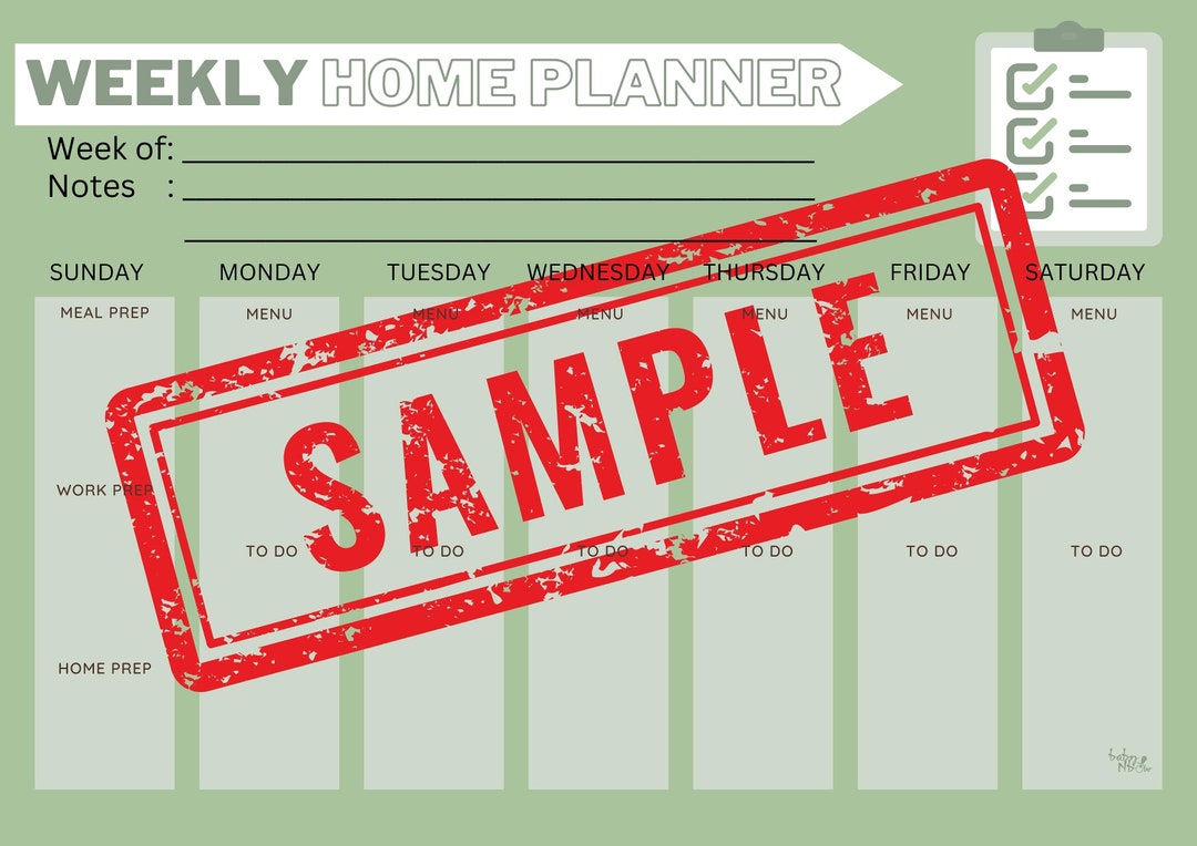 Printable Weekly Home & Work Planner - Etsy