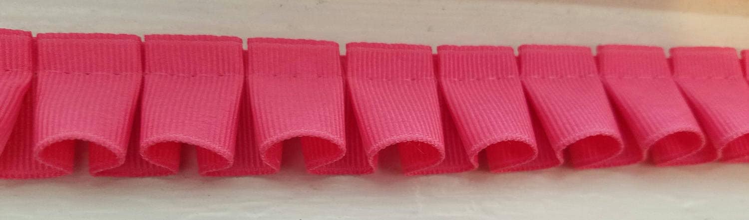 Box Pleated Hot Pink Grossgrain Ribbon Fabric Sewing Trim for Flowers ...