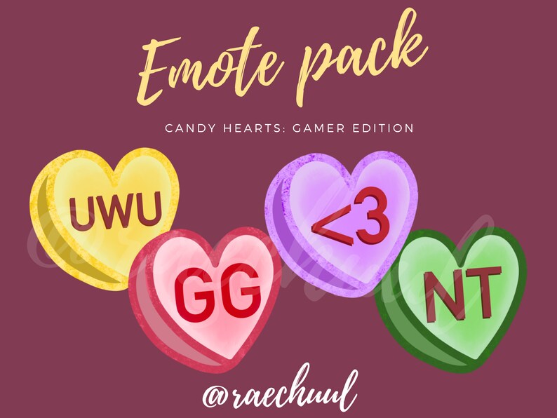Candy Hearts Emote Pack - Etsy