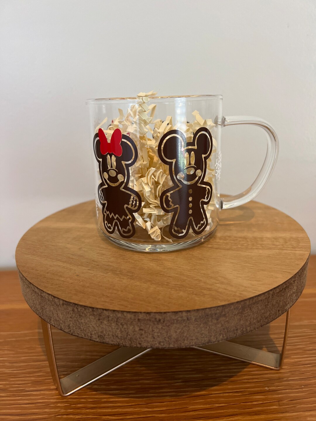 Ginger Bread Mickey and Minnie Glass Coffee Cup - Etsy