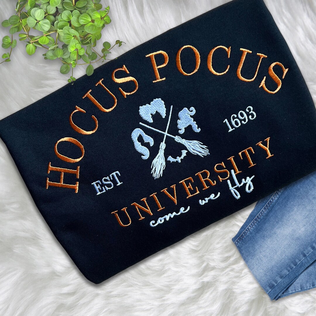 Hocus Pocus University Embroidered Sweatshirt/ T Shirt/ - Etsy
