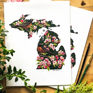 Michigan State Bird Poster, Michigan Poster, State Bird Print, Robin ...