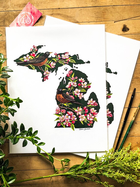 Michigan State Bird Poster Michigan Poster State Bird Print | Etsy
