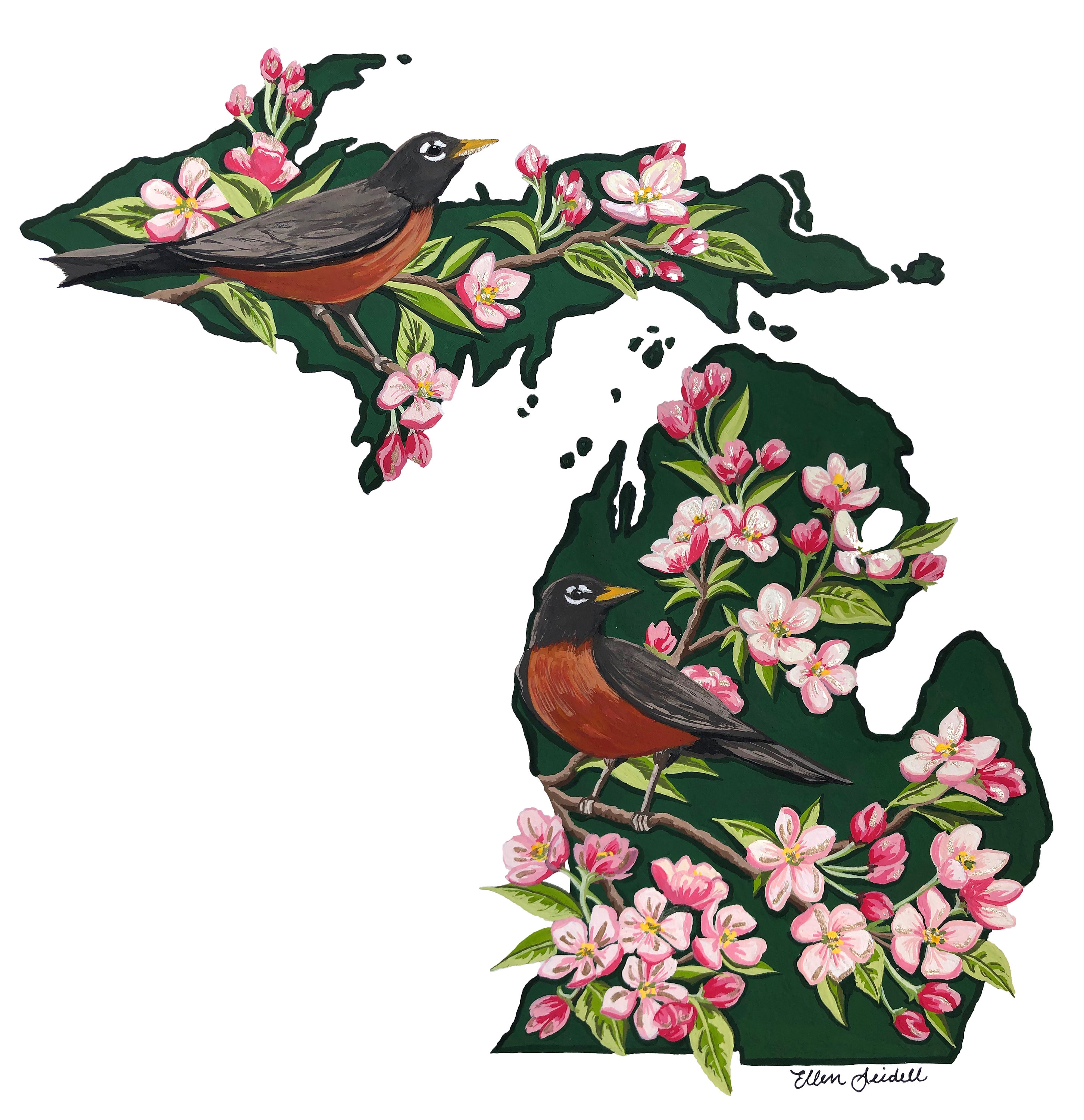 Michigan State Bird Poster Michigan Poster State Bird Print | Etsy UK